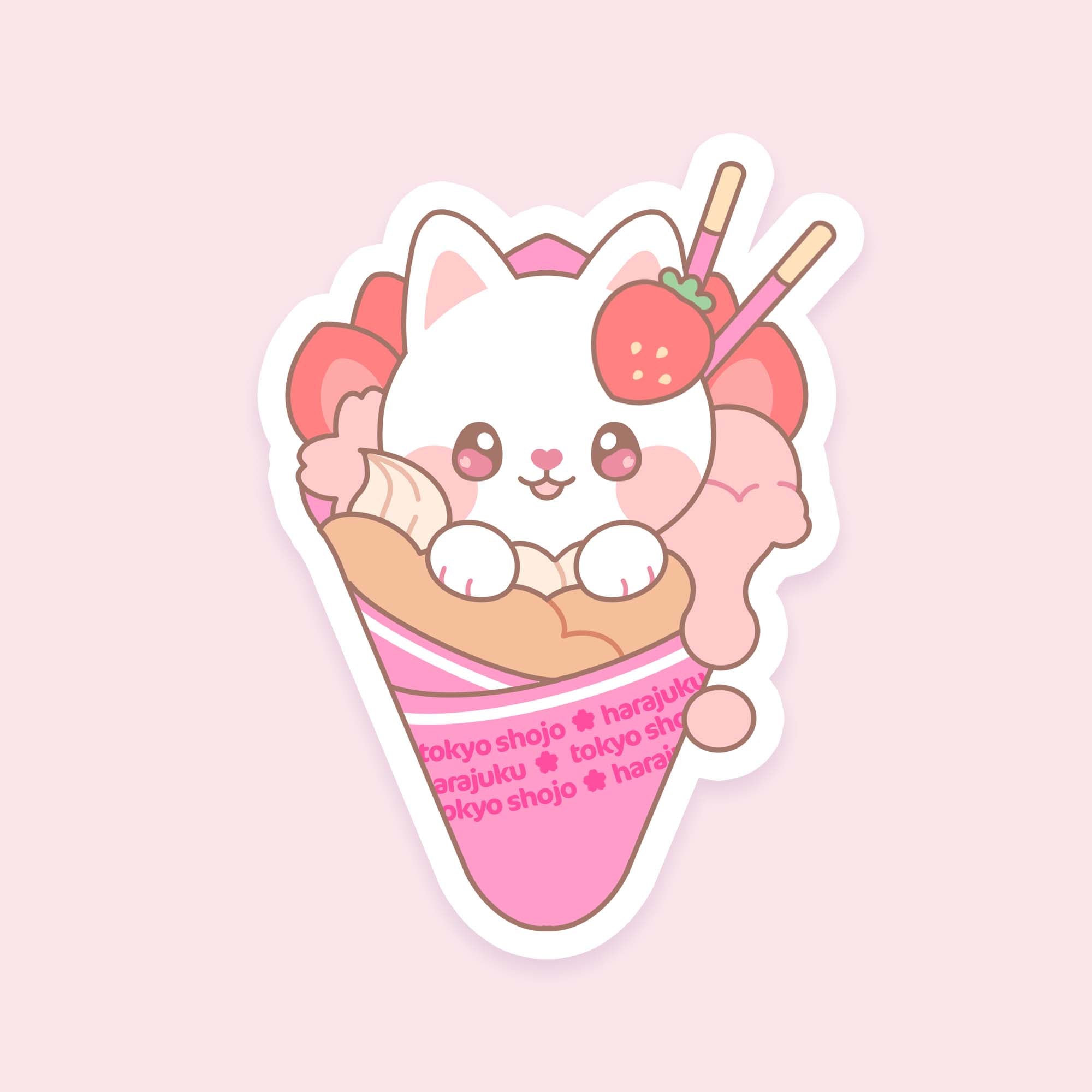 Hanami's Strawberry Special Crepe Sticker – tokyo shojo