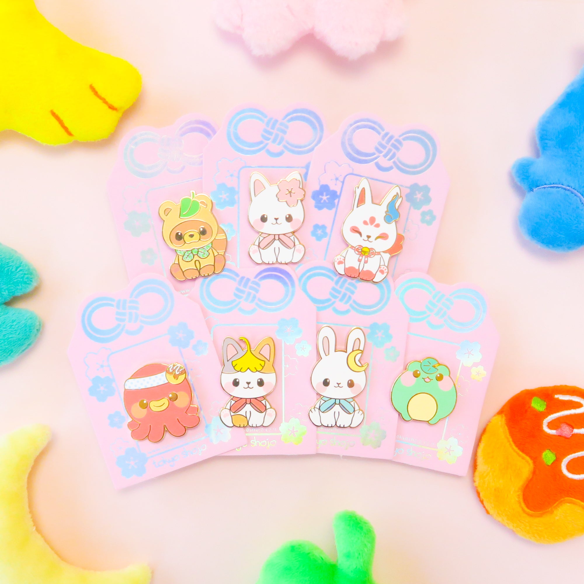 Set of 7 Pon Plush Pins – tokyo shojo